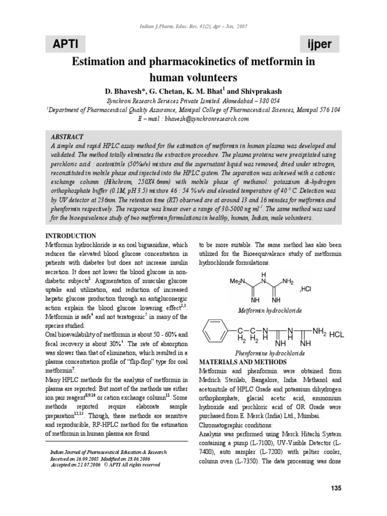 Metformin PDF | PDF | High Performance Liquid Chromatography ...