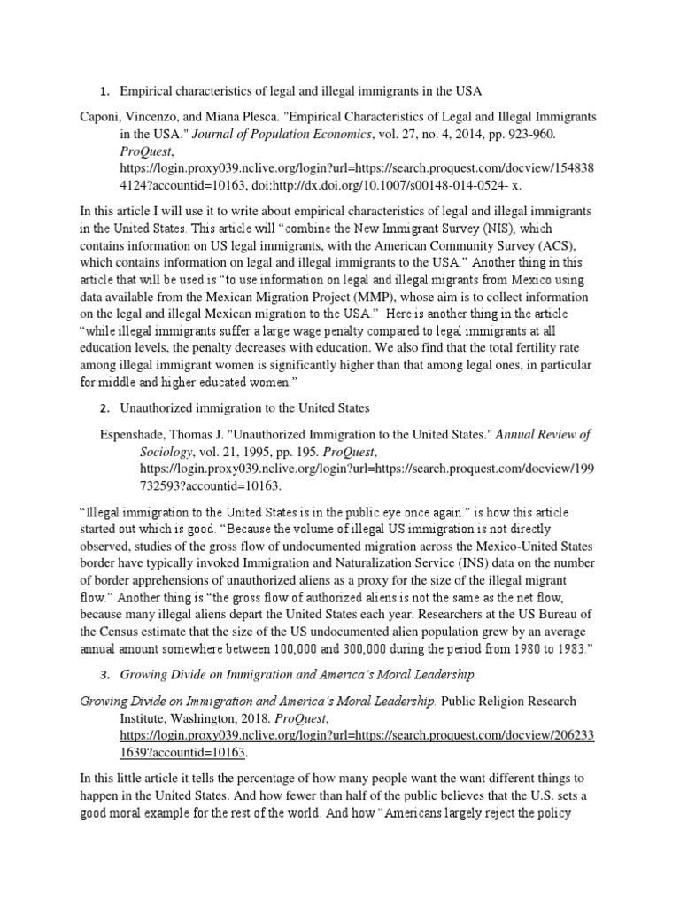 Sources | PDF | Immigration To The United States | Illegal Immigration ...