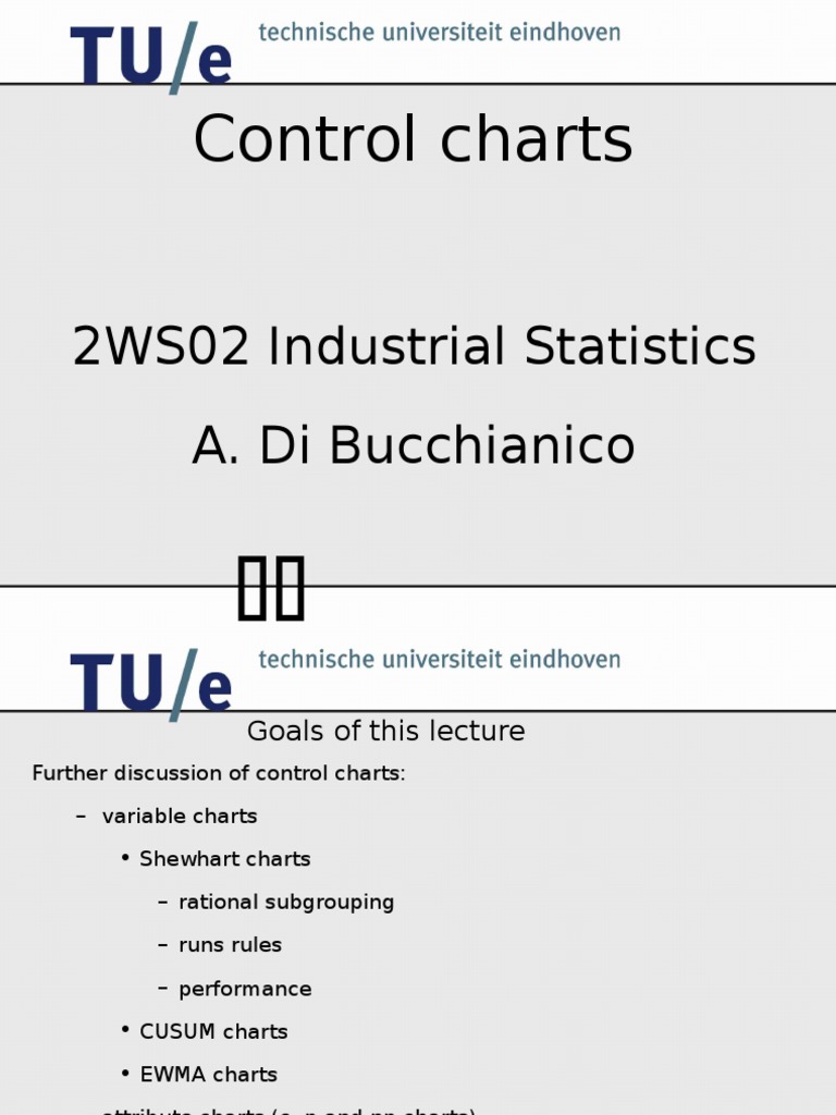 Control Charts: 2WS02 Industrial Statistics A. Di Bucchianico | PDF ...