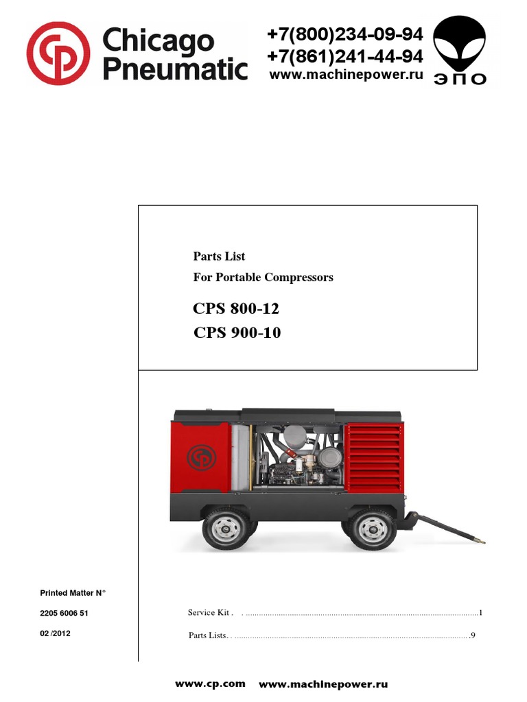 CPS 800 12 900 10 Parts List 2012 02 ENG 2205 6006 51 PDF | PDF | Nut ...