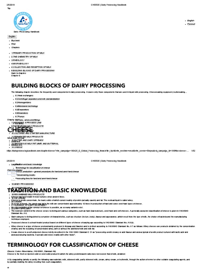 CHEESE - Dairy Processing Handbook - Chapt 14 PDF | PDF | Milk ...