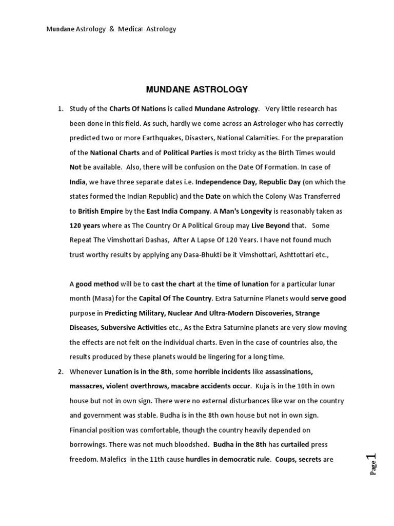 Mundane Astrology and Medical Astrology | PDF | Astrological Sign ...
