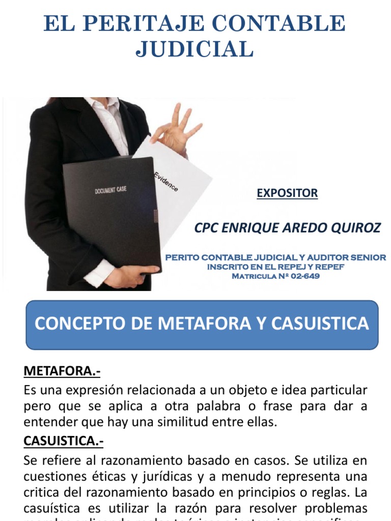 El Peritaje Contable Judicial | Testigo experto | Perú | Prueba ...