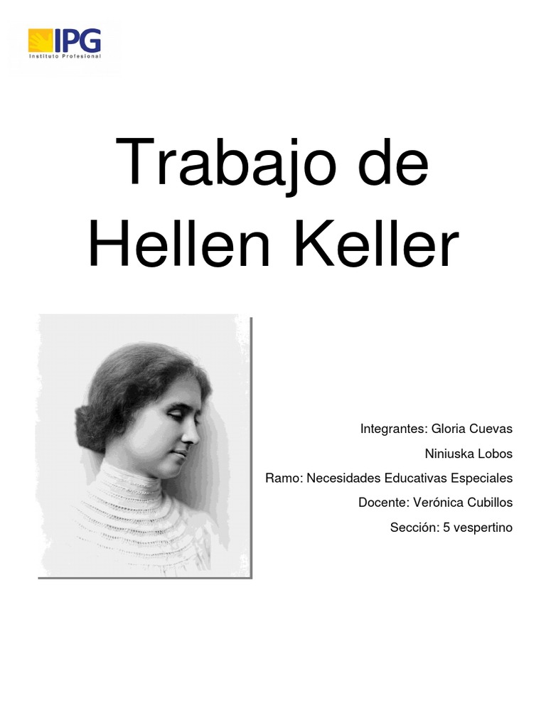 Hellen Keller: Educación y Discapacidad | PDF | Helen Keller | Invalidez