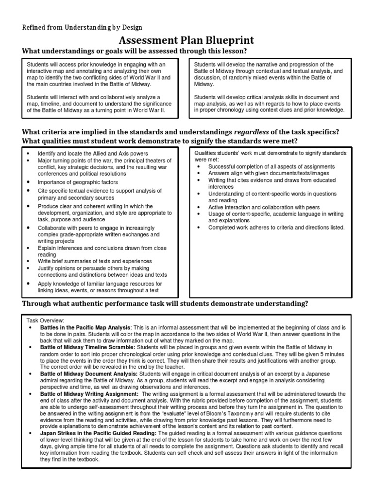 Assessment Plan Blueprint | PDF | Educational Assessment | Pedagogy