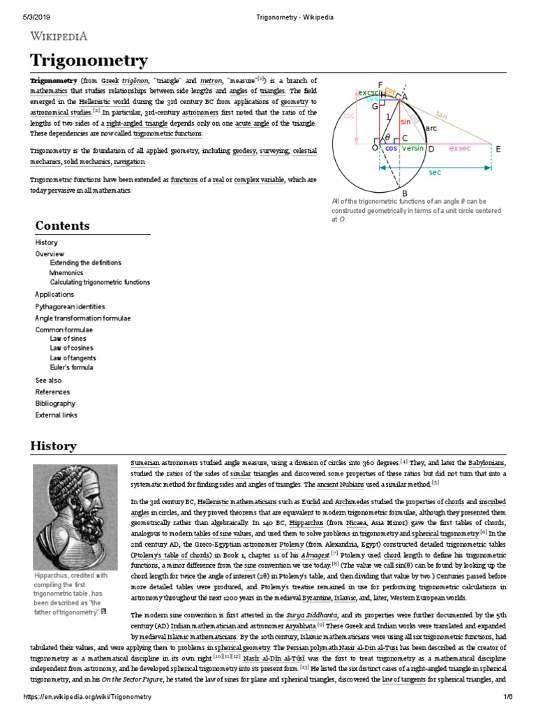 Trigonometry: Trigonometry (From Greek Trigōnon, "Triangle" and Metron ...