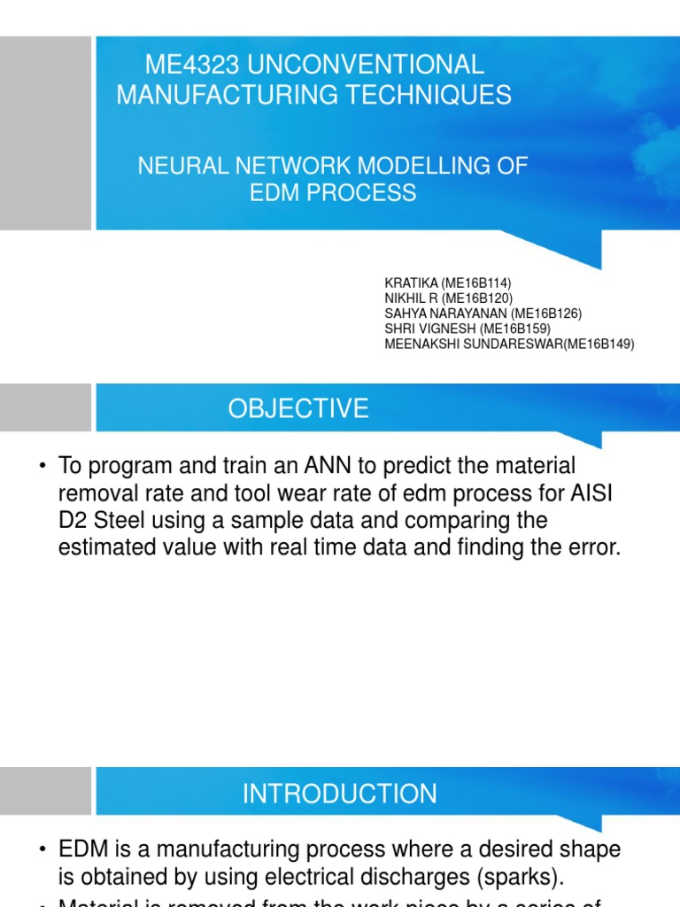 Unconventional Manufacturing Techniques | PDF | Artificial Neural ...