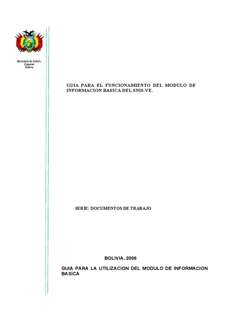 Guia Informacion Basica Del SNIS-VE | PDF | Información | Planificación