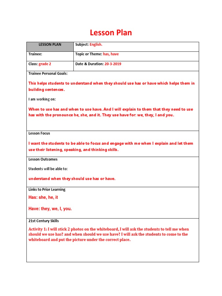 Lesson Plan | PDF | Lesson Plan | Applied Psychology