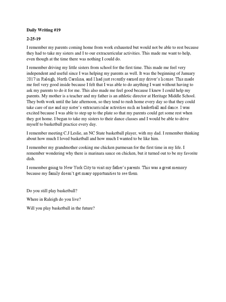 Daily Writing 19 | PDF