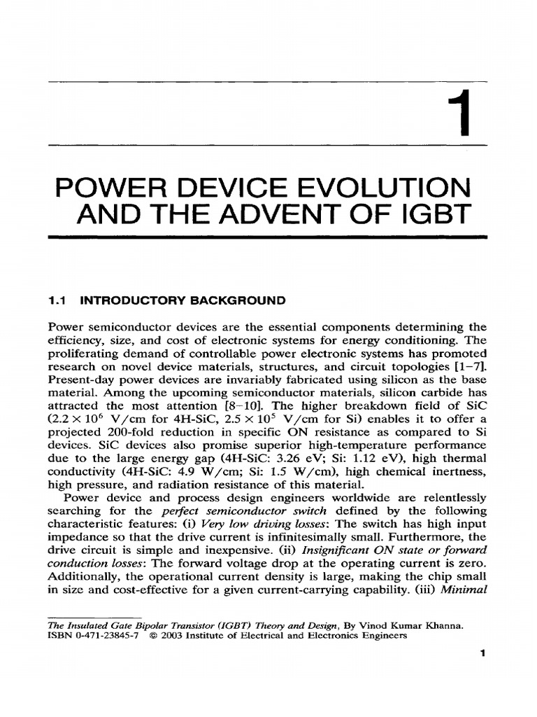 Power Device Evolution and The Advent of Igbt 2005 | PDF | Electrical ...