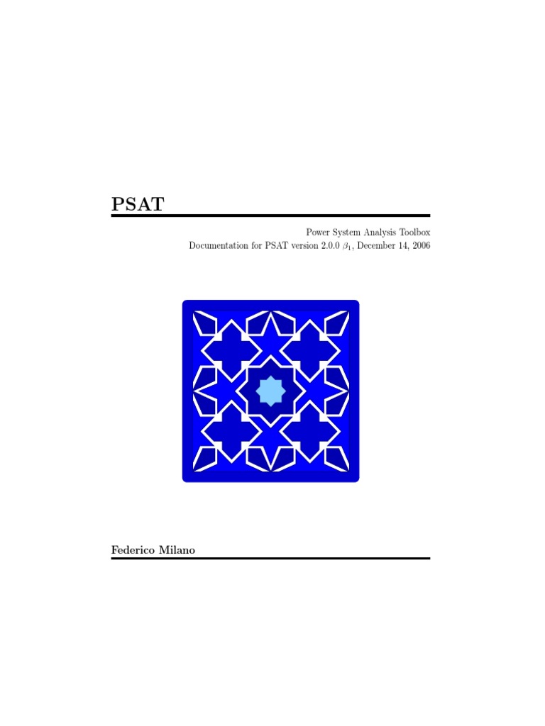 Manual PSAT PDF | PDF | Free Software | Matlab