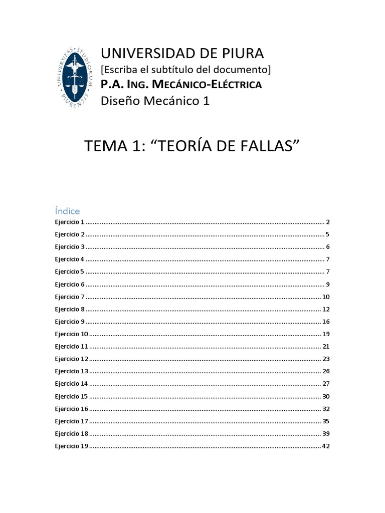 Teoría de Fallas: Ejercicios y Soluciones | PDF | Engranaje | Mecánica