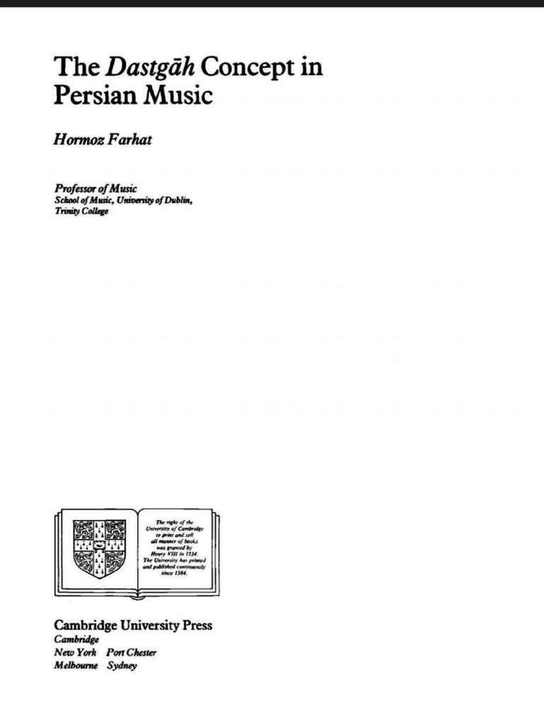 The Dastgah Concept in Persian Music PDF | PDF | Persian Language ...