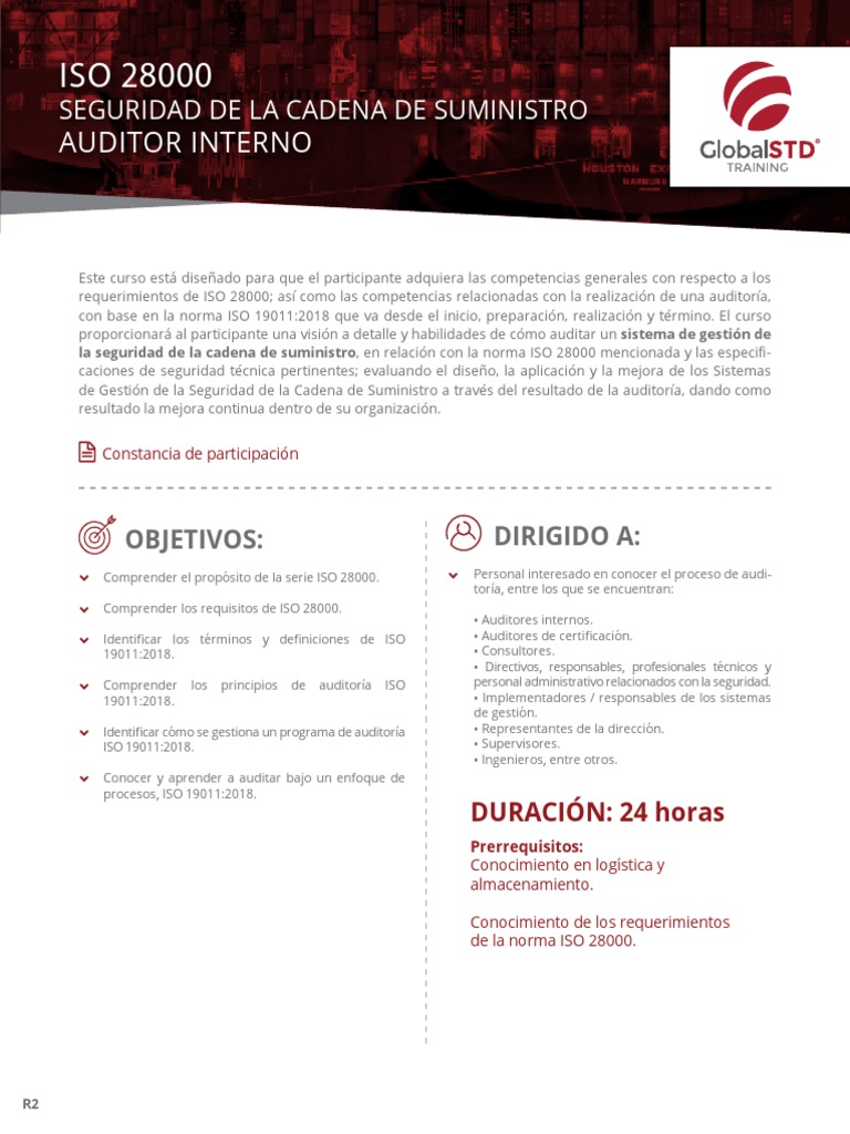 Iso 28000 | PDF | Auditoría | Organización internacional para la ...