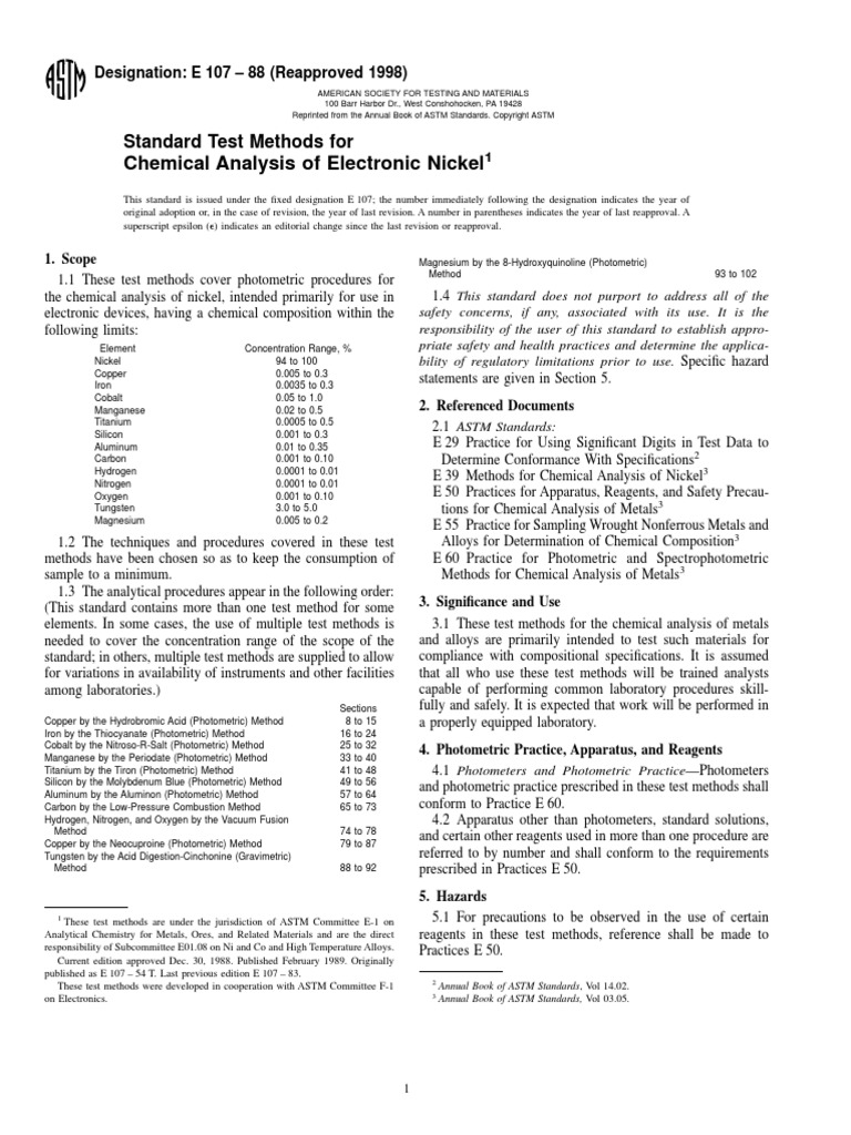 E107 PDF | Download Free PDF | Nitric Acid | Manganese