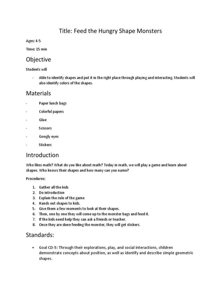 Hungry Monsters | PDF