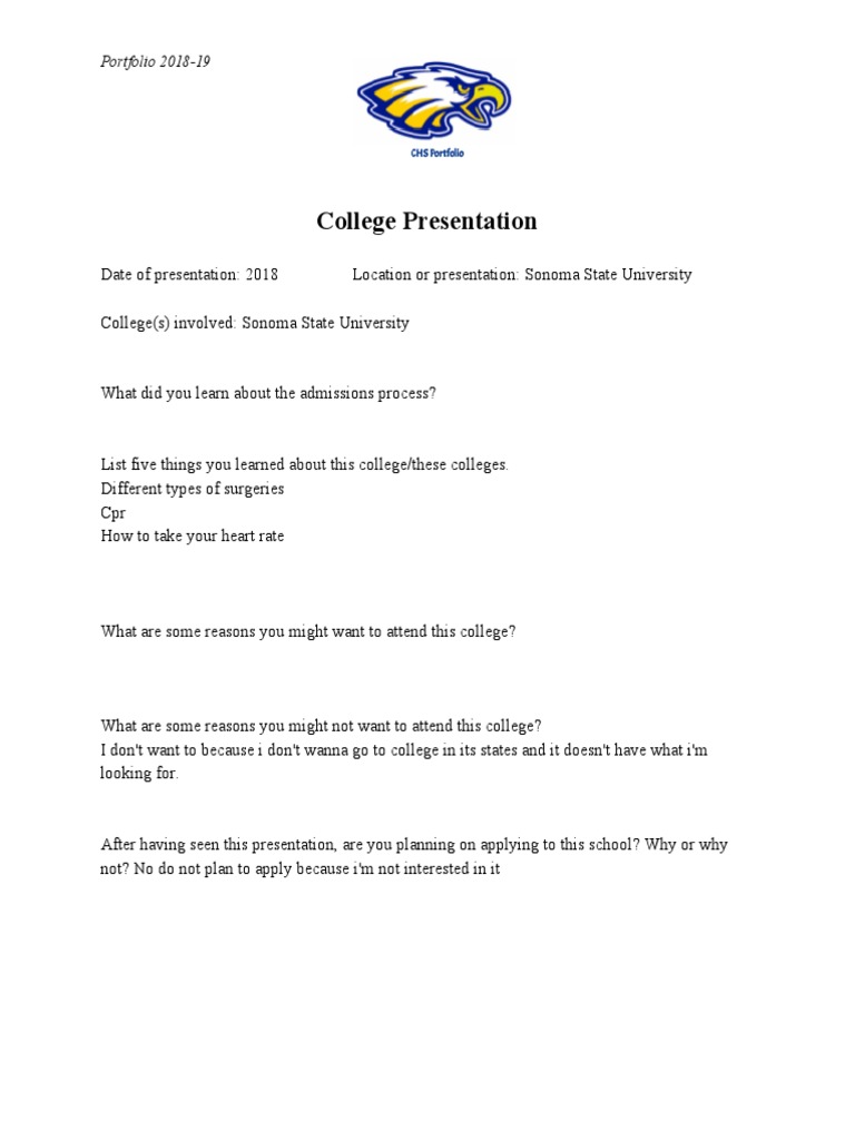 College Presentation | PDF
