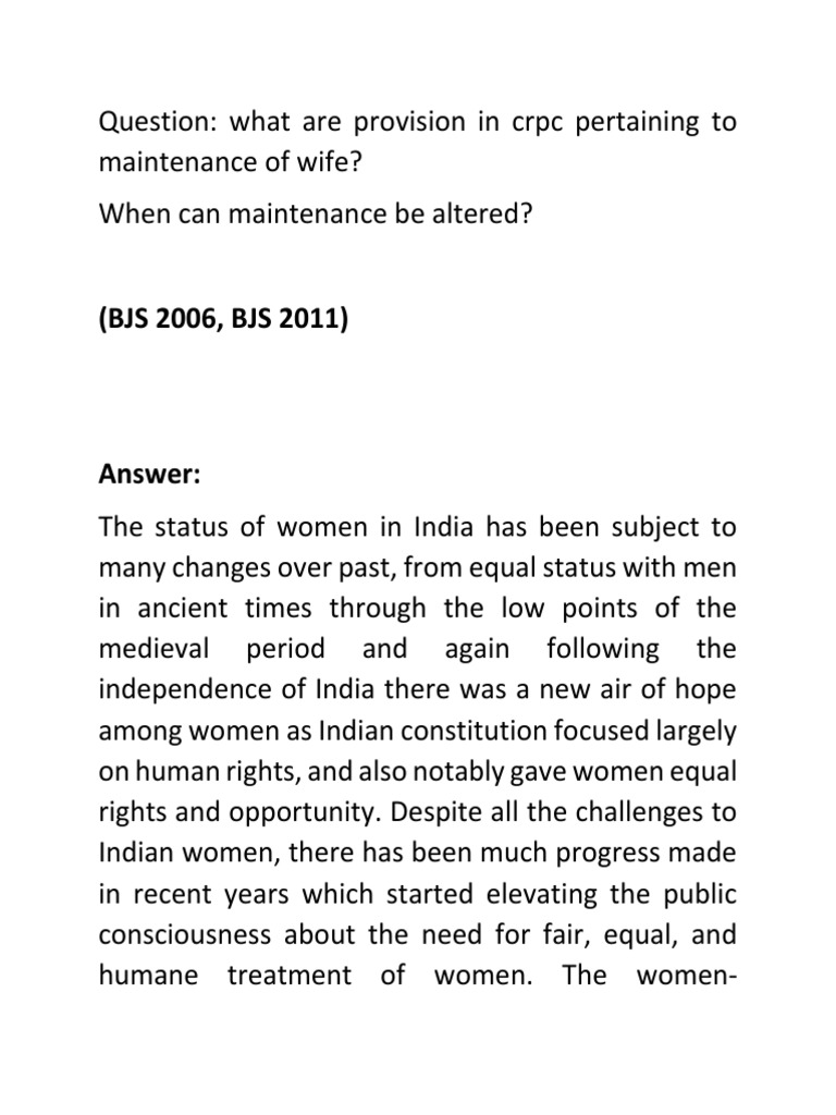 Maintenance 125 CRPC | PDF | Wife | Adultery