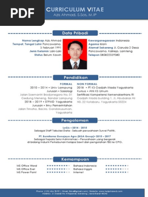 22 Contoh Cv Curriculum Vitae Resume Dan Daftar