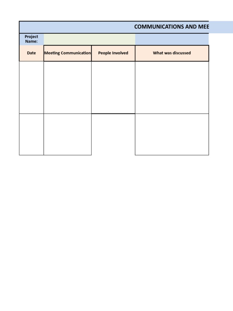 Meeting Tracking Sheet Template | PDF