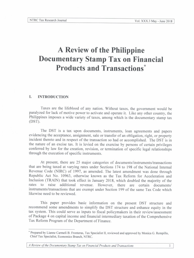 Review of Documentary Stamp Tax | PDF