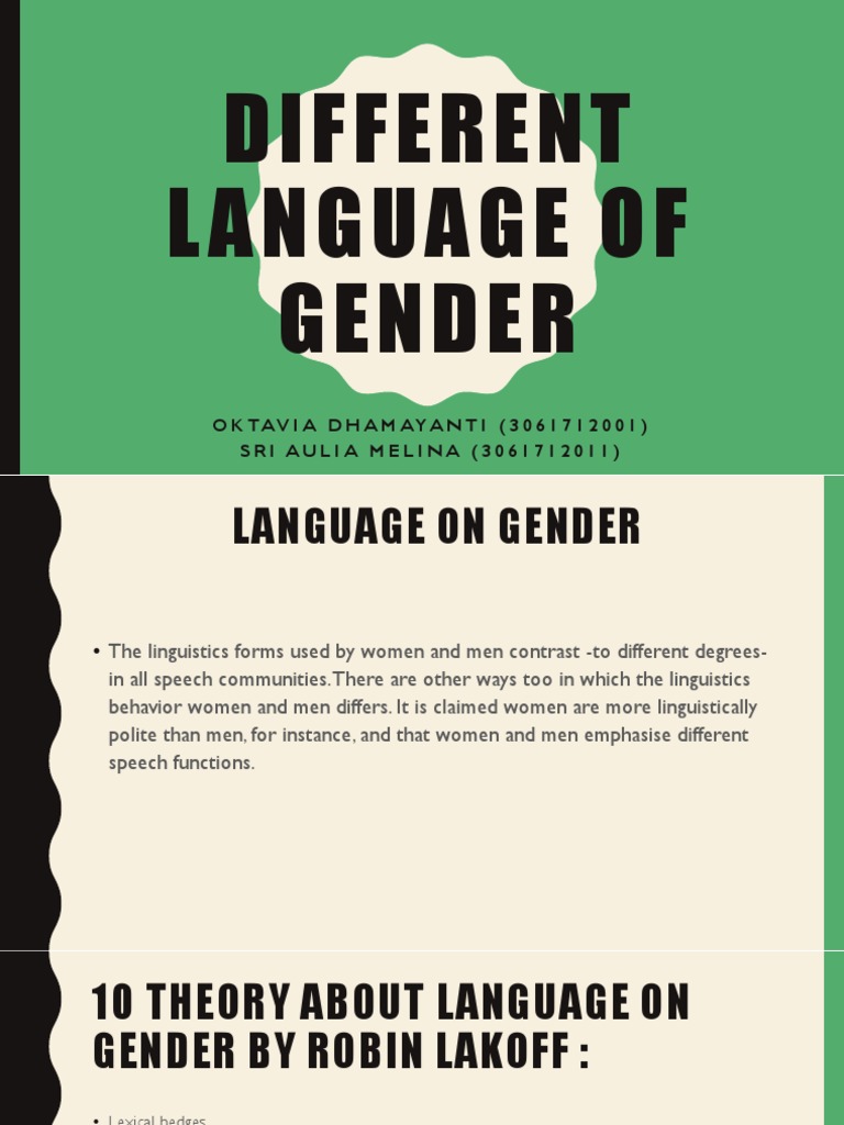 Different Language of Gender | PDF