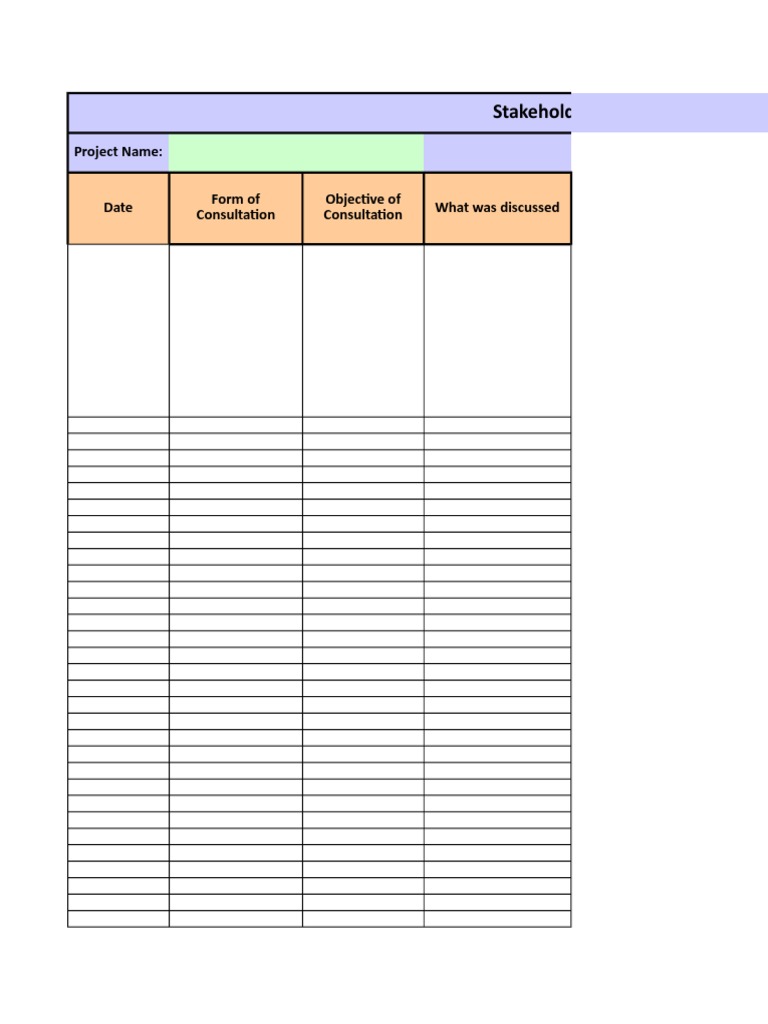 Stakeholder Consultation Meetings Template | PDF | Business