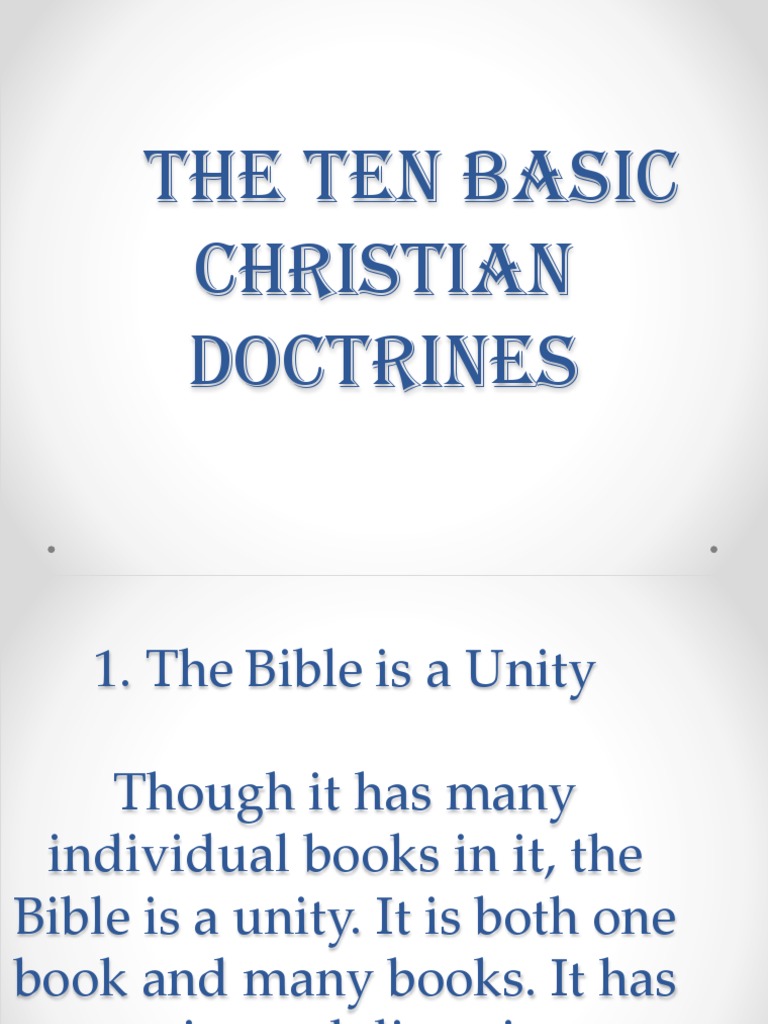 The Ten Basic Christian Doctrines: An Overview of Fundamental Biblical Teachings | PDF | Old ...