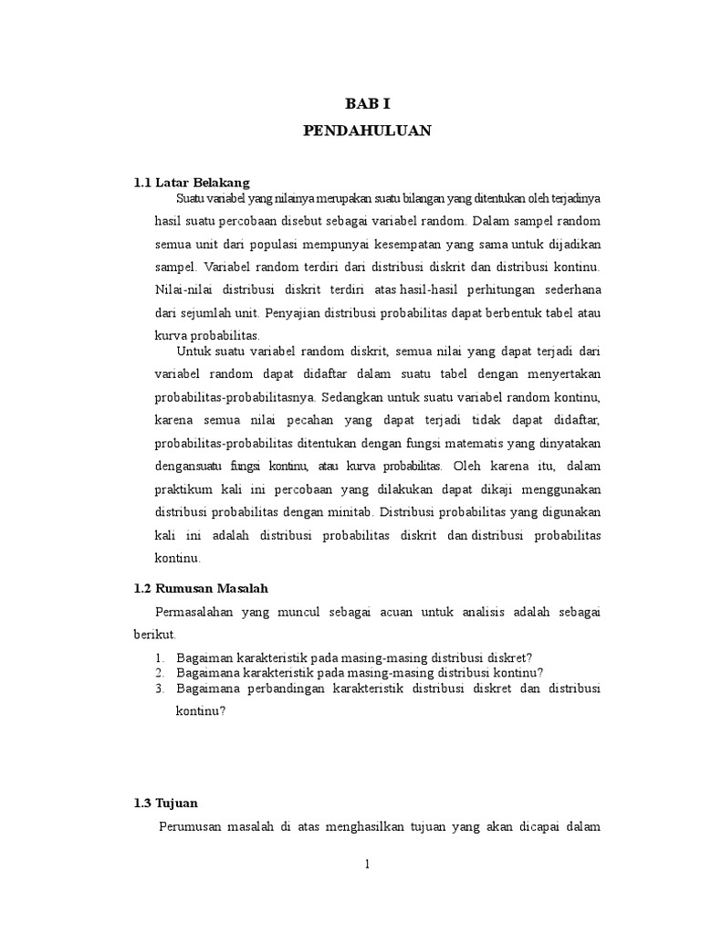 Perbedaan Karakteristik Distribusi Diskrit Dan Kontinyu Pdf