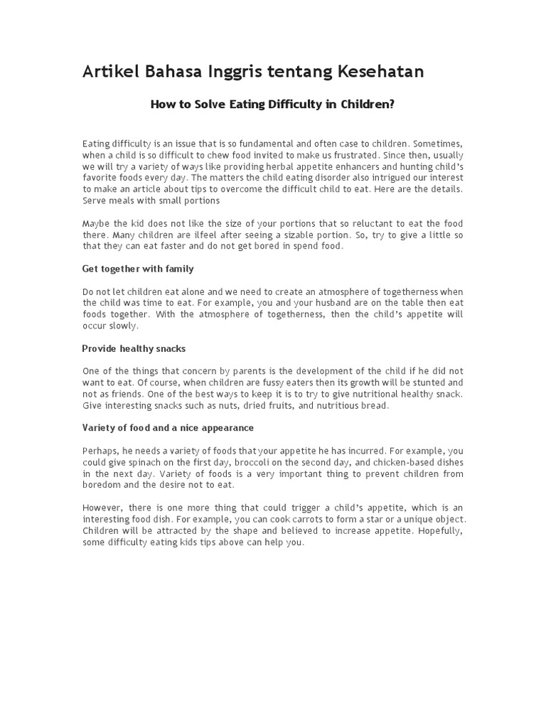 Artikel Bahasa Inggris Tentang Kesehatan | PDF