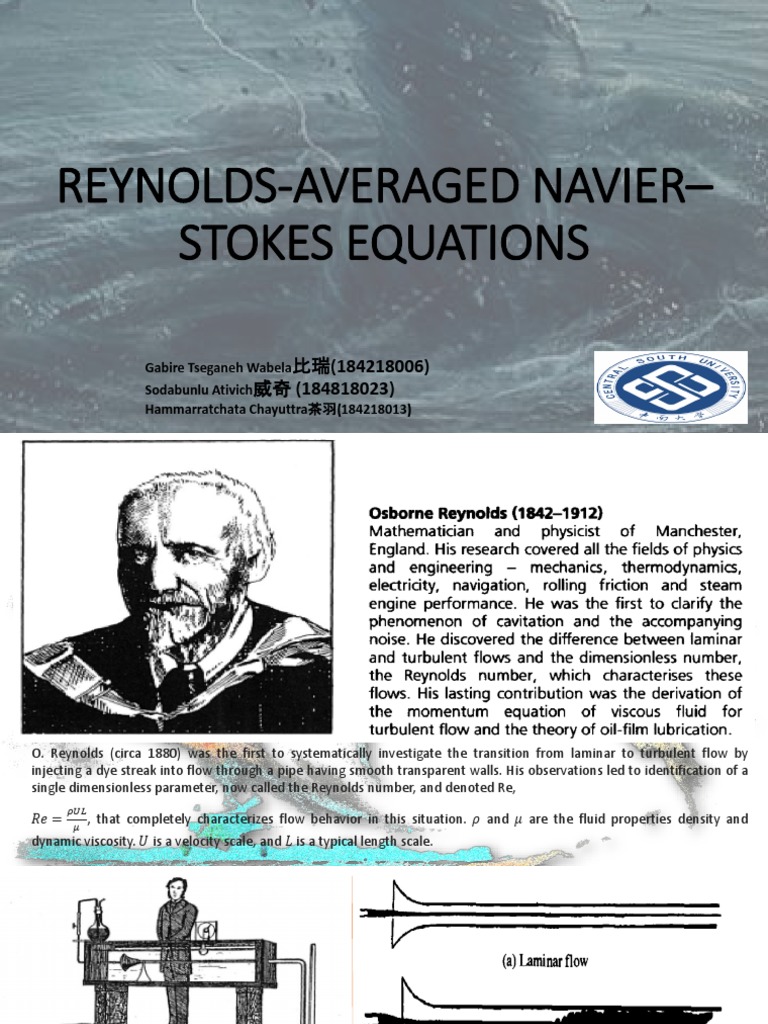 Reynolds-Averaged Navier - Stokes Equations | PDF | Navier–Stokes ...