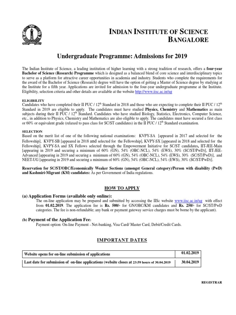 UG Admission 2019 | PDF | University And College Admission | Academic ...
