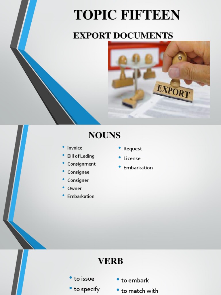 Essential Export Documents Explained | PDF | Cargo | Bill Of Lading