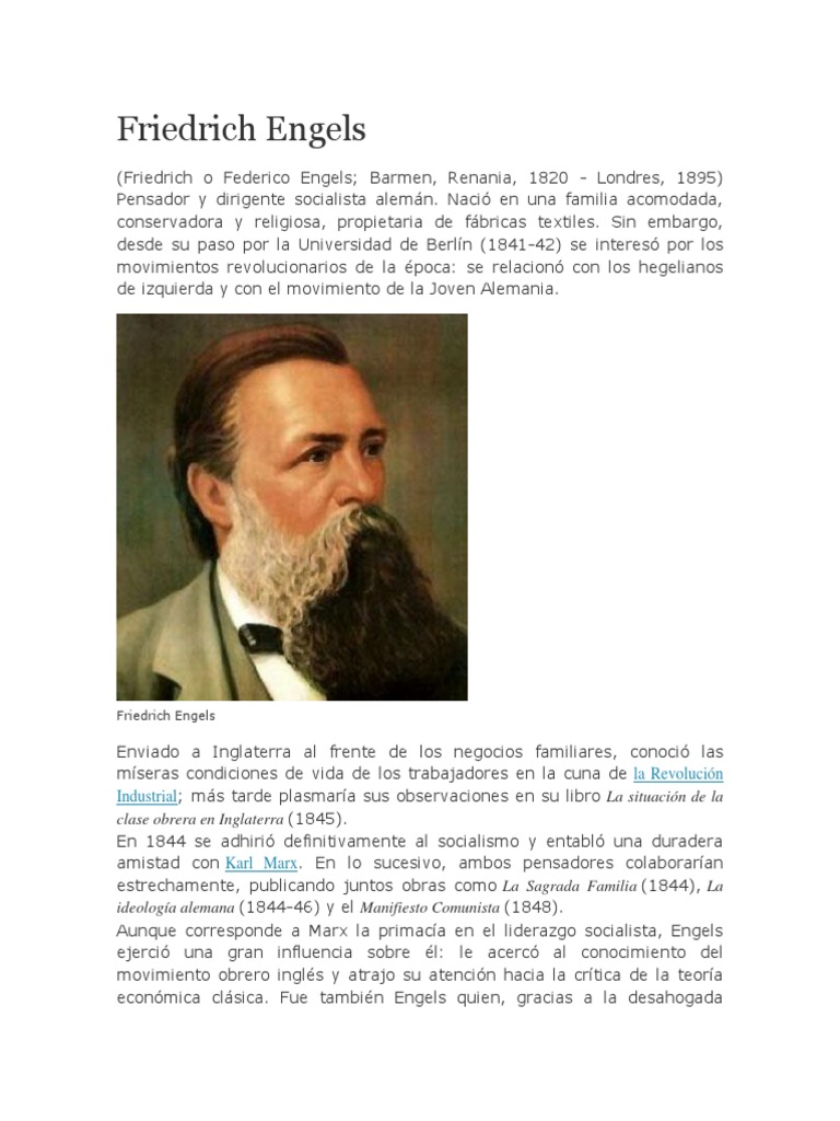 Friedrich Engels | PDF | Friedrich Engels | Karl Marx