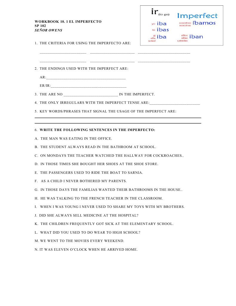Mastering the Imperfect Tense in Spanish | PDF | Technology & Engineering