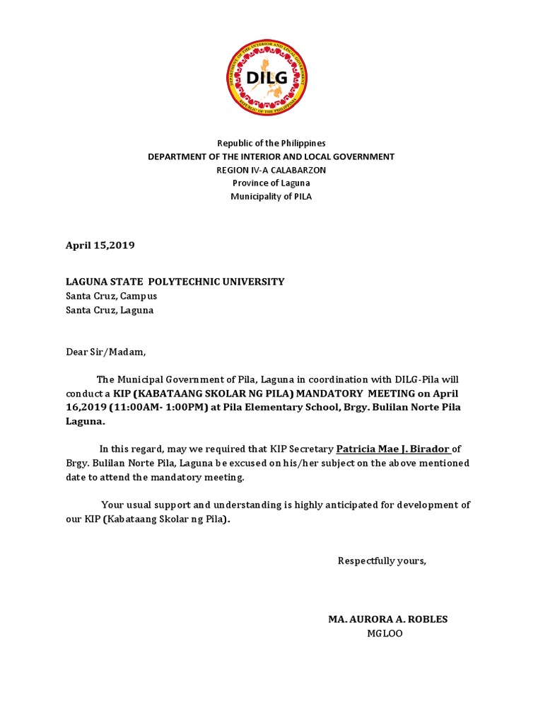 April 15,2019: Department of The Interior and Local Government | PDF