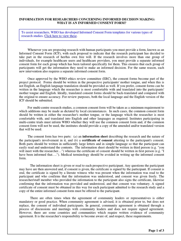 Informed Decision Making | PDF | Informed Consent | Consent