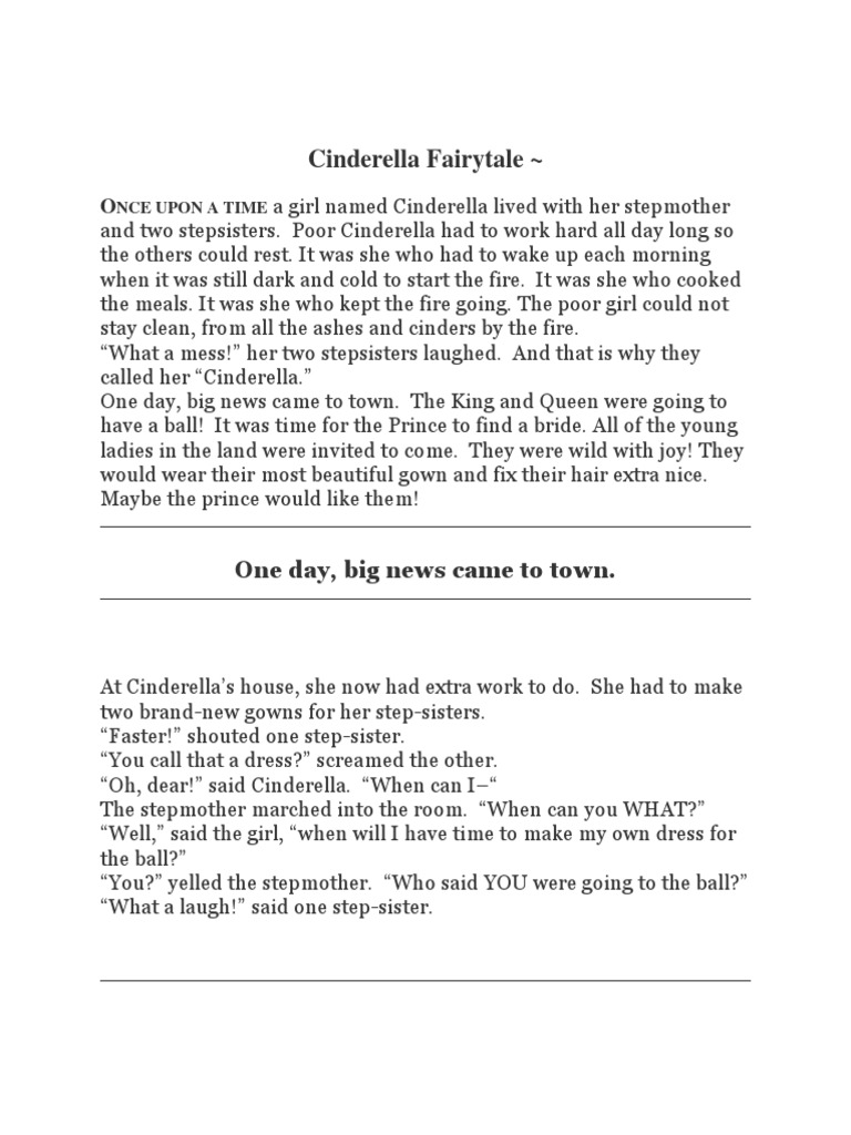 Cinderella Fairytale | PDF | Cinderella