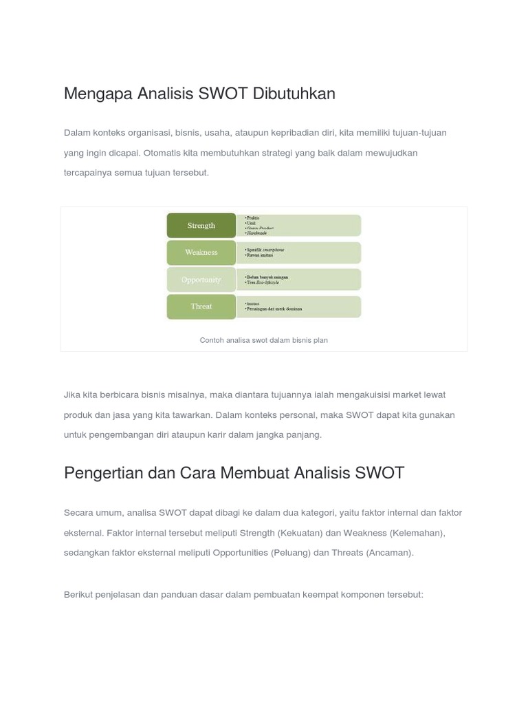Konsep Analisis SWOT | PDF