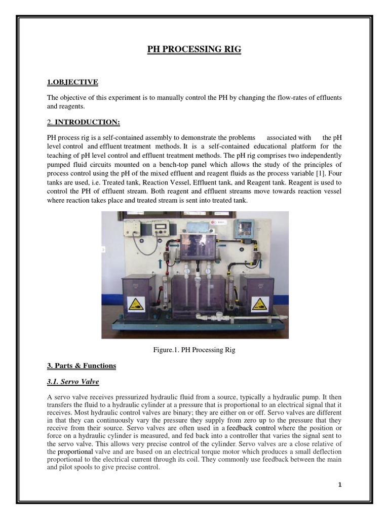PH Processing Rig: 1.objective | PDF | Pump | Flow Measurement