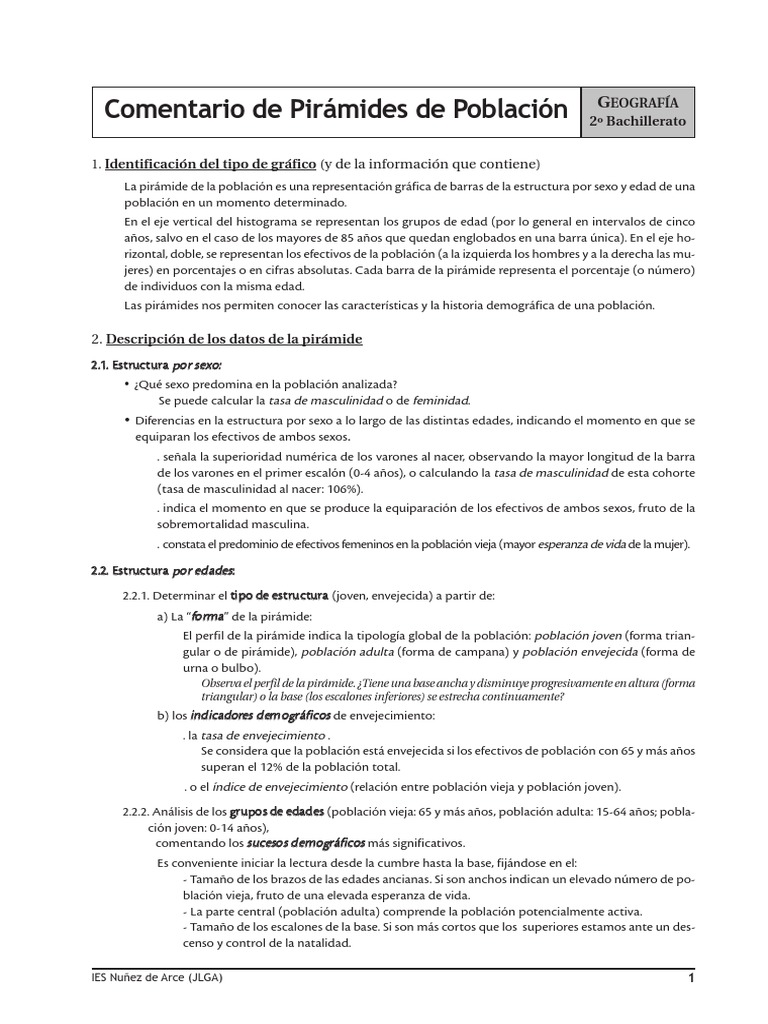 Esquema Comentario Piramide de Poblacion | PDF | Población | Ciencia actuarial