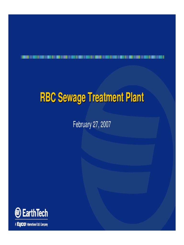 RBC Sewage Treatment Plant | PDF | Sewage Treatment | Environmental ...