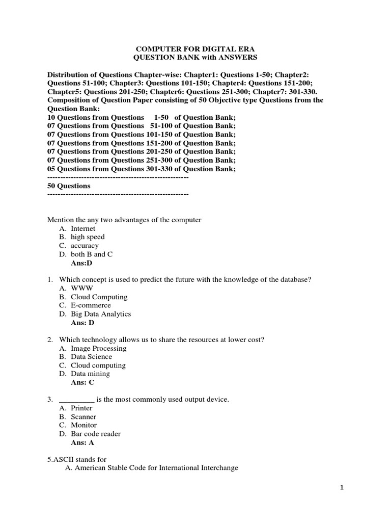 Question Bank For Computer For Digital Era | PDF | Graphical User ...