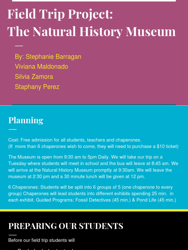 Natural History Museum Field Trip Plan | PDF | Predation | Fossil