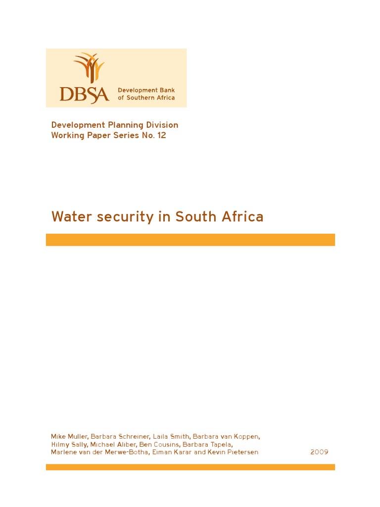 Water Security in South Africa | PDF | Water Resources | Water Scarcity