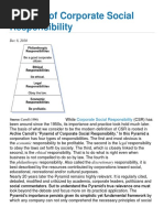 Pyramid of Corporate Social Responsibility Archie Carroll Model | PDF