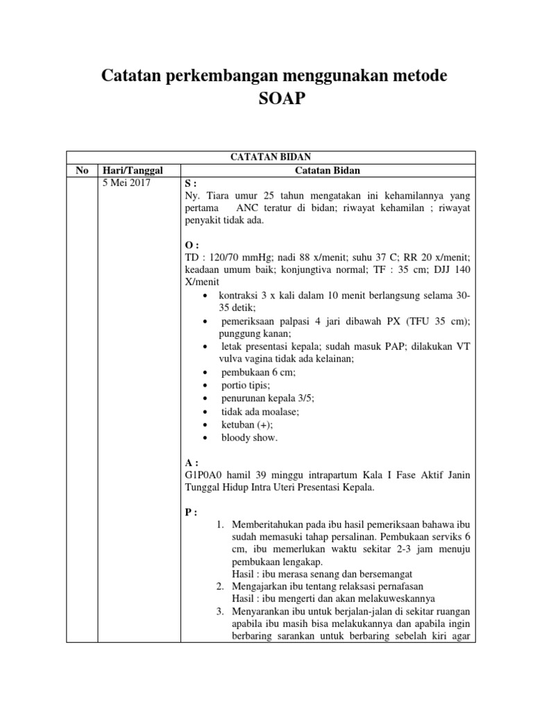 Catatan Perkembangan Menggunakan Metode SOAP | PDF
