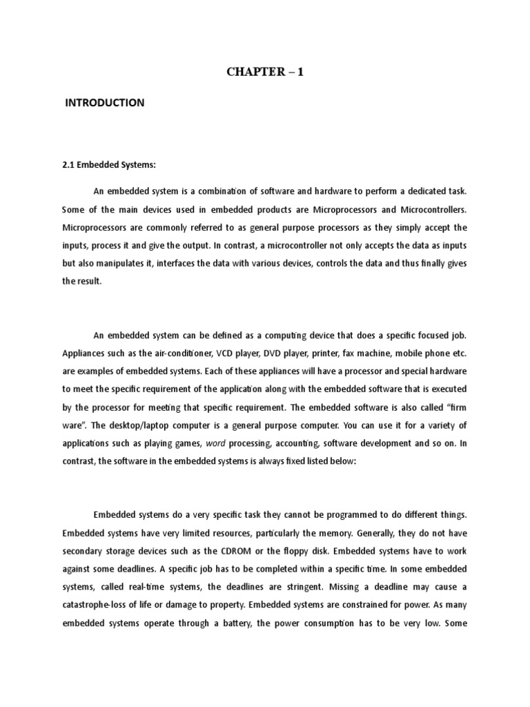 Chapter 1 Introduction | PDF | Embedded System | Microcontroller