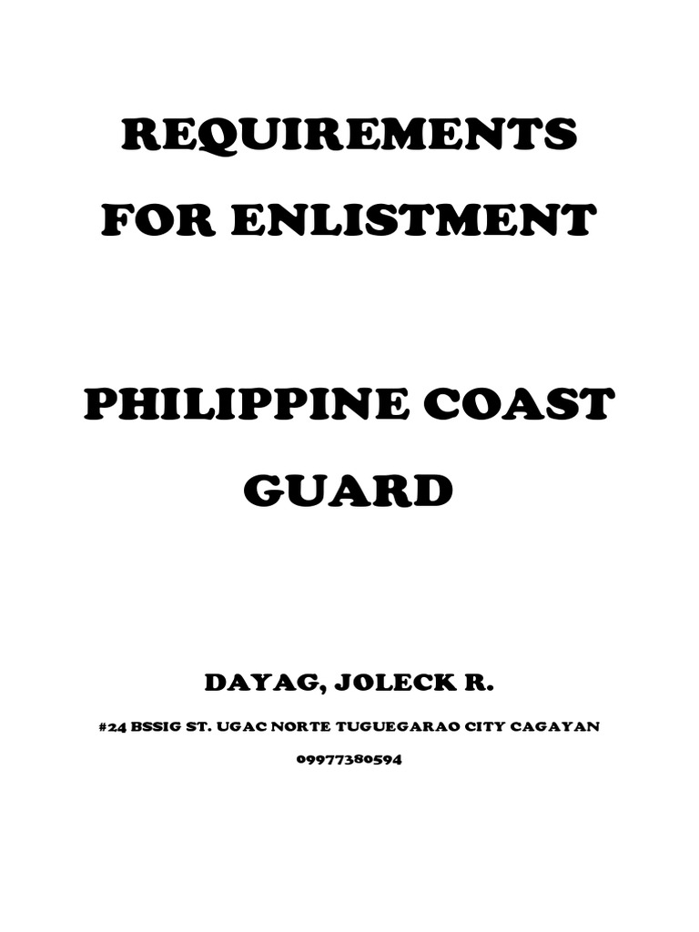 Requirements For Enlistment | PDF